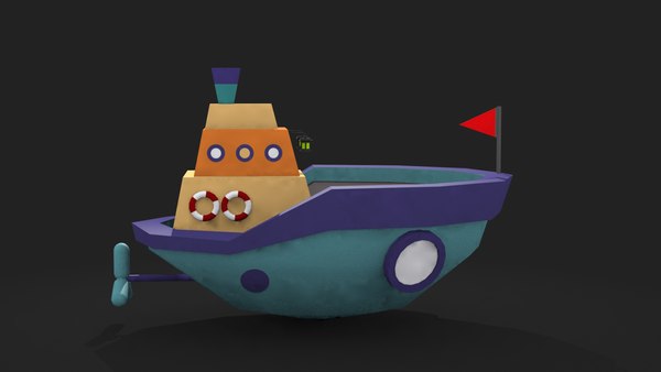 Low poly cartoon boat 3D - TurboSquid 1718658