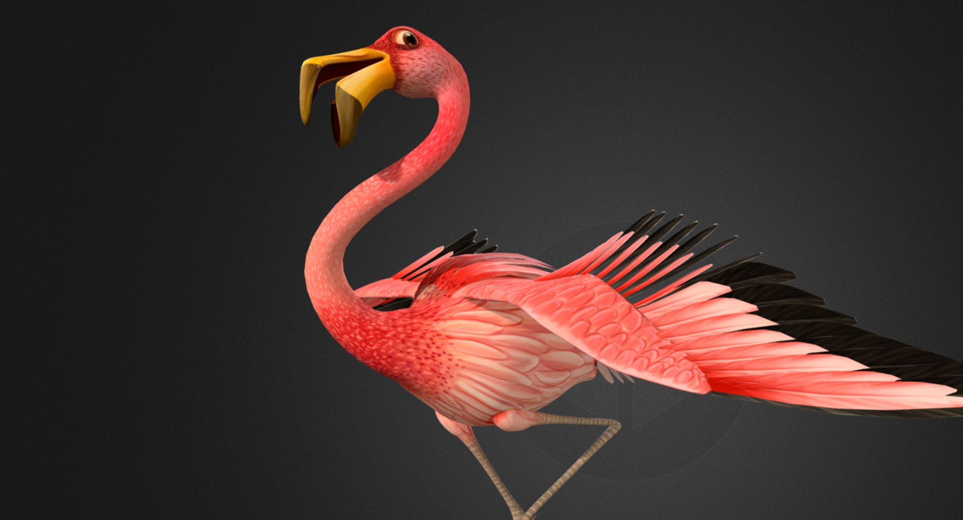 3D Flamingo Stylized - TurboSquid 1597081