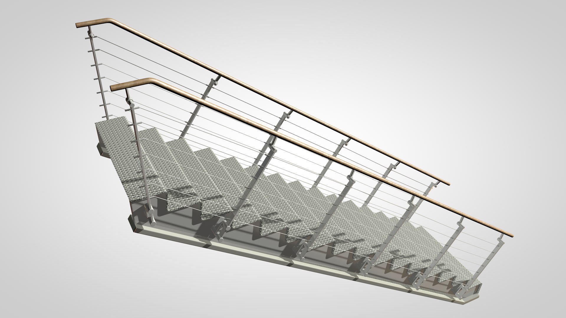 3D Steel Stairs Model - TurboSquid 1587717