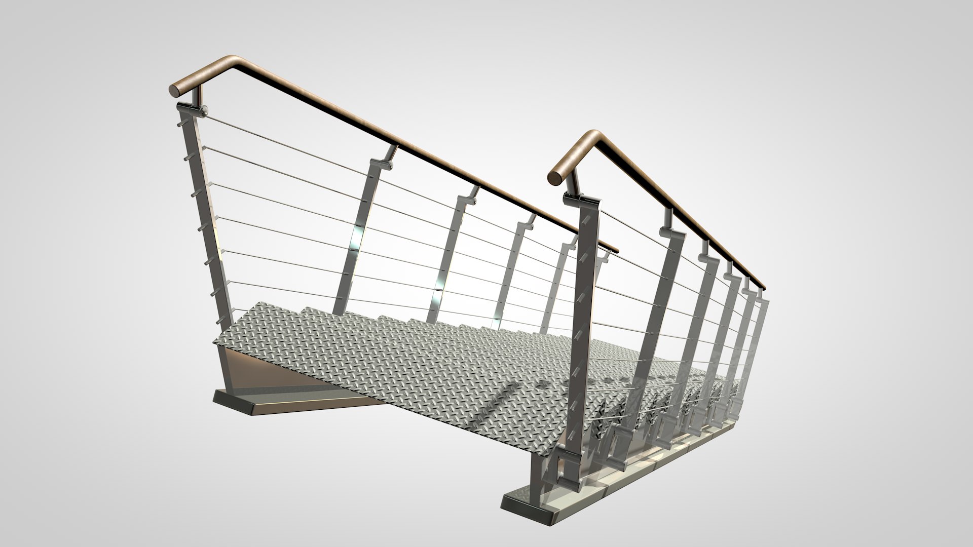 3D Steel Stairs Model - TurboSquid 1587717