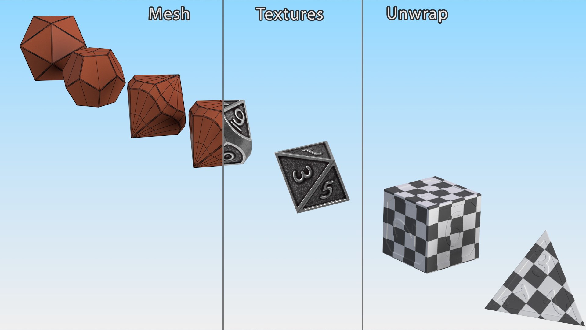 Silver DND Dice Set 3D Model - TurboSquid 2140462