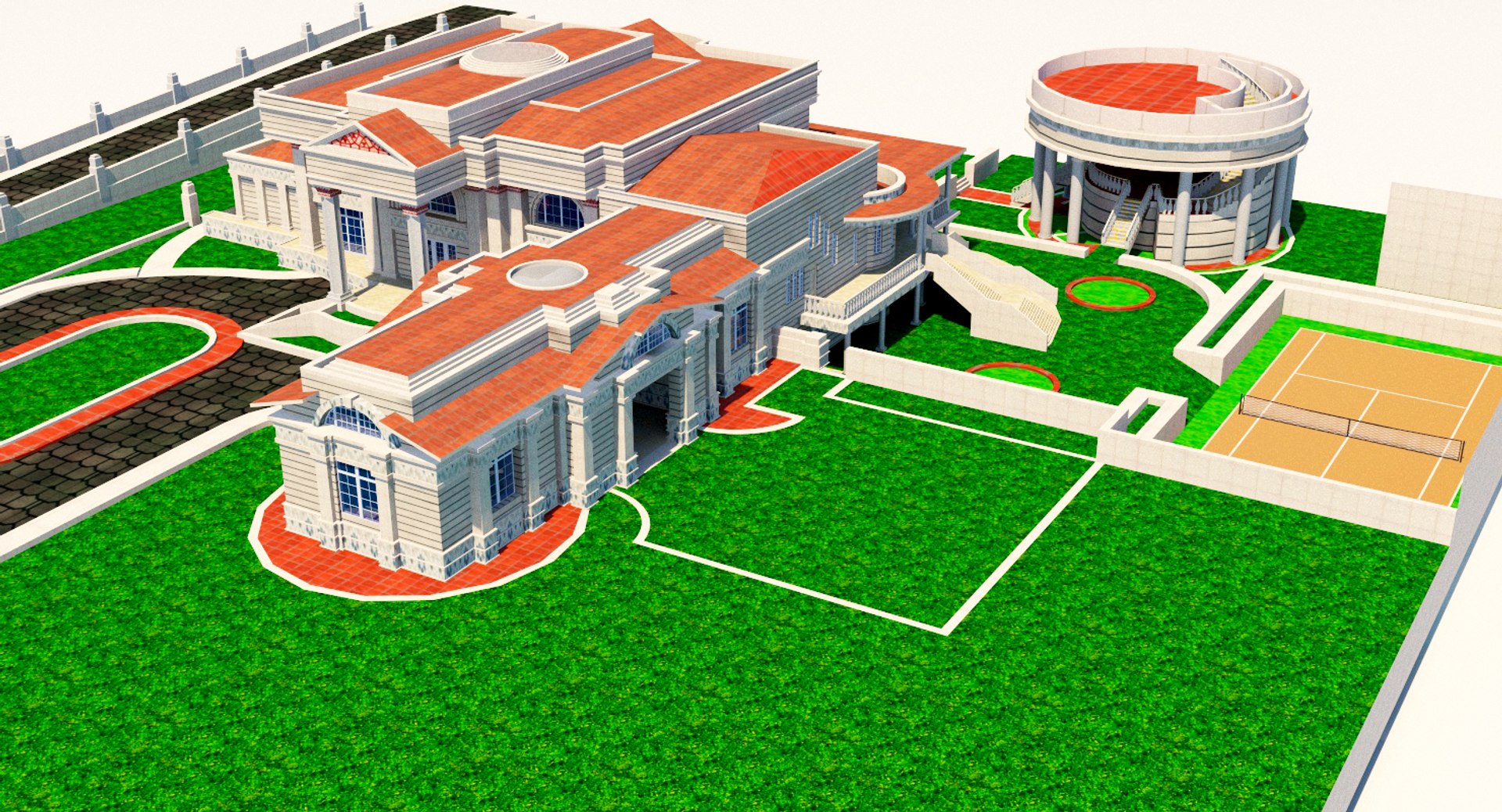 Luxurious Mansion V2 3D Model - TurboSquid 1336309