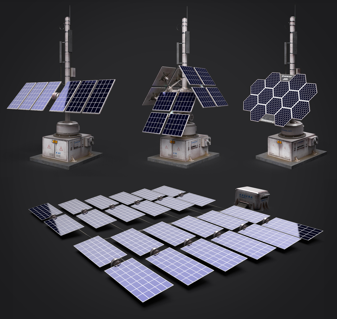 Solar panels set model - TurboSquid 1627364