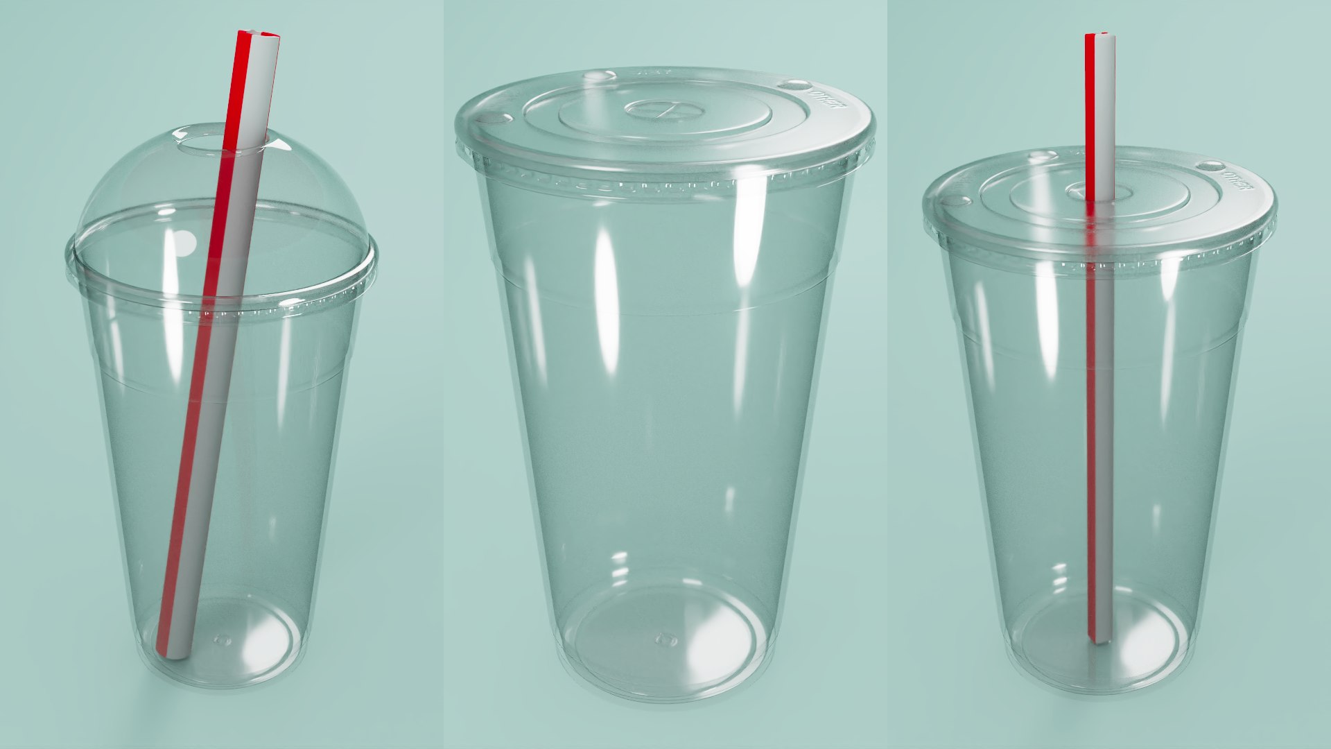 Tall Plastic Takeaway Cups Model - TurboSquid 2272368