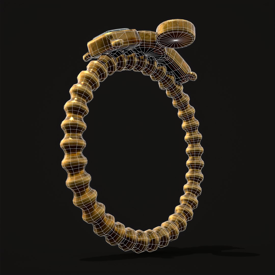 Medieval Ribbed Jeweled Golden Ring 3D Model - TurboSquid 1955785