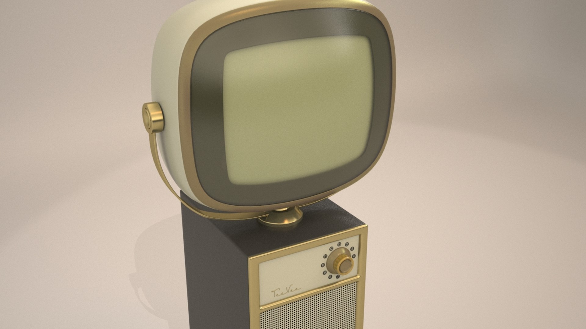 3d model of retro tv