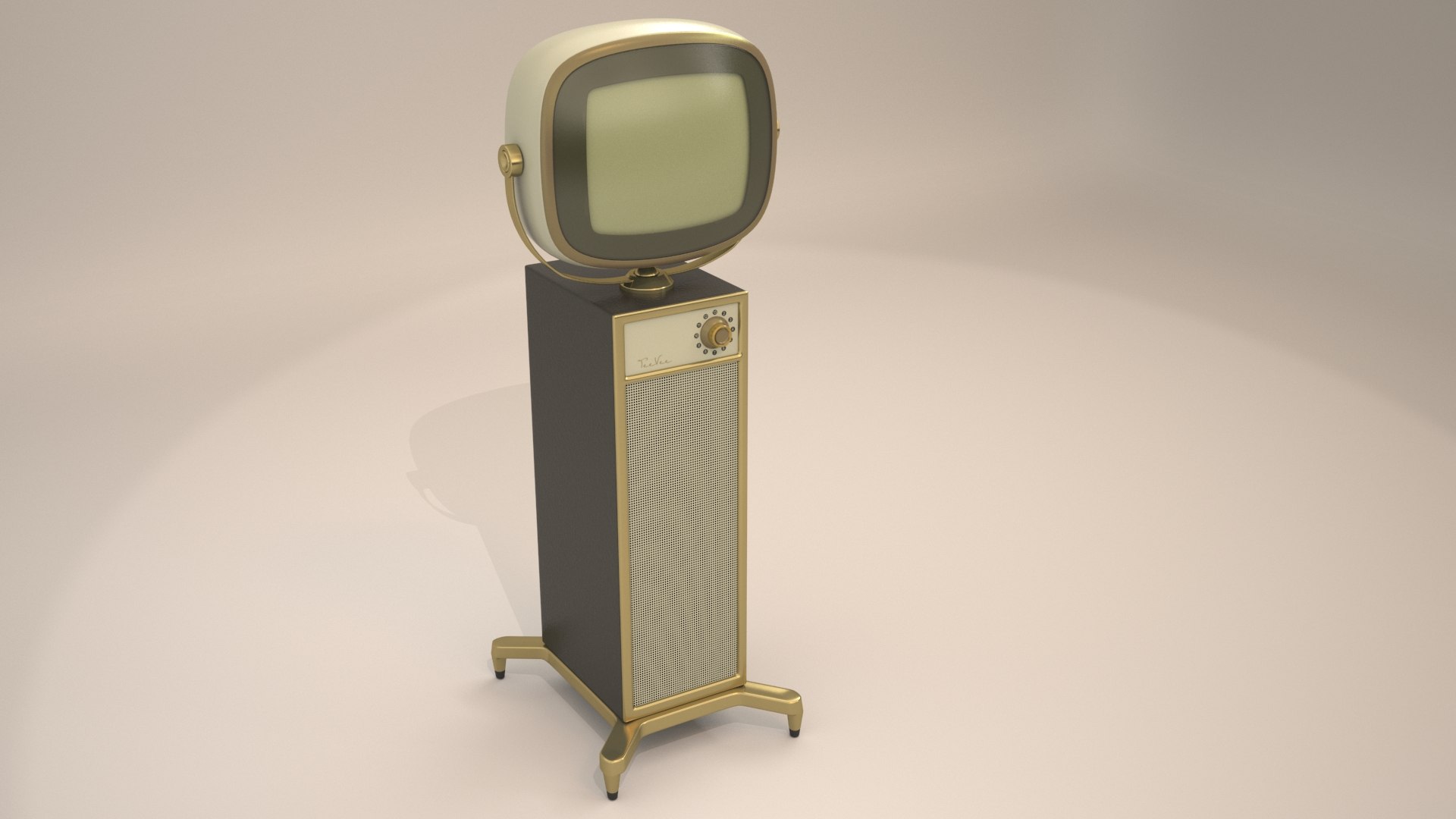 3d model of retro tv