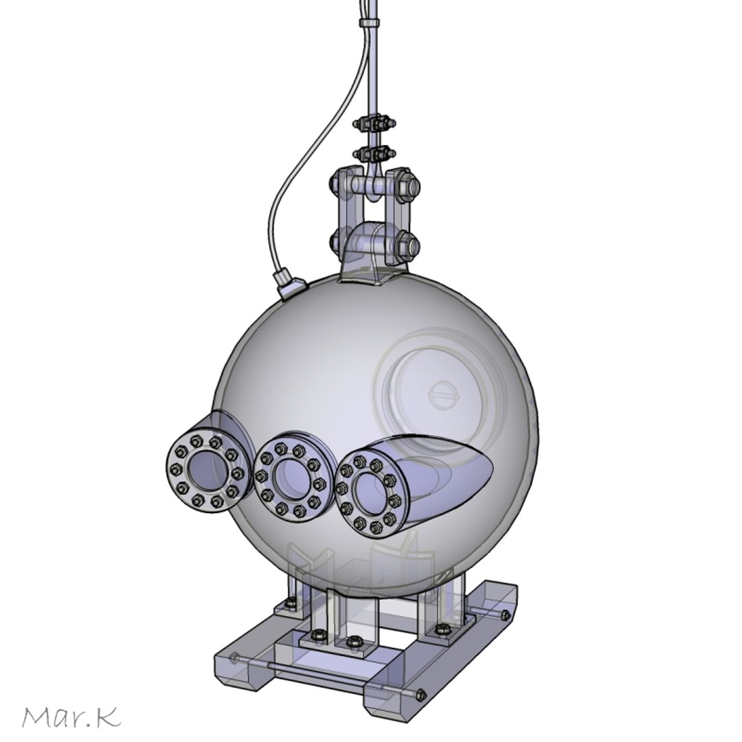3d Bathysphere William Beebe
