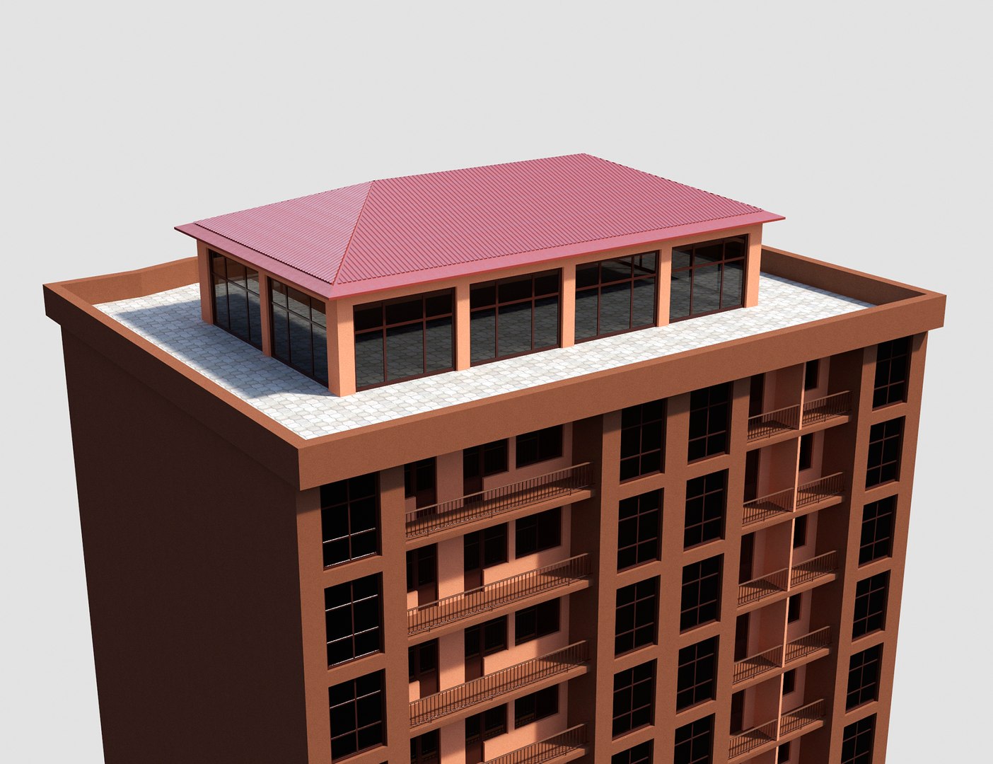 3d Block Residential Building Model