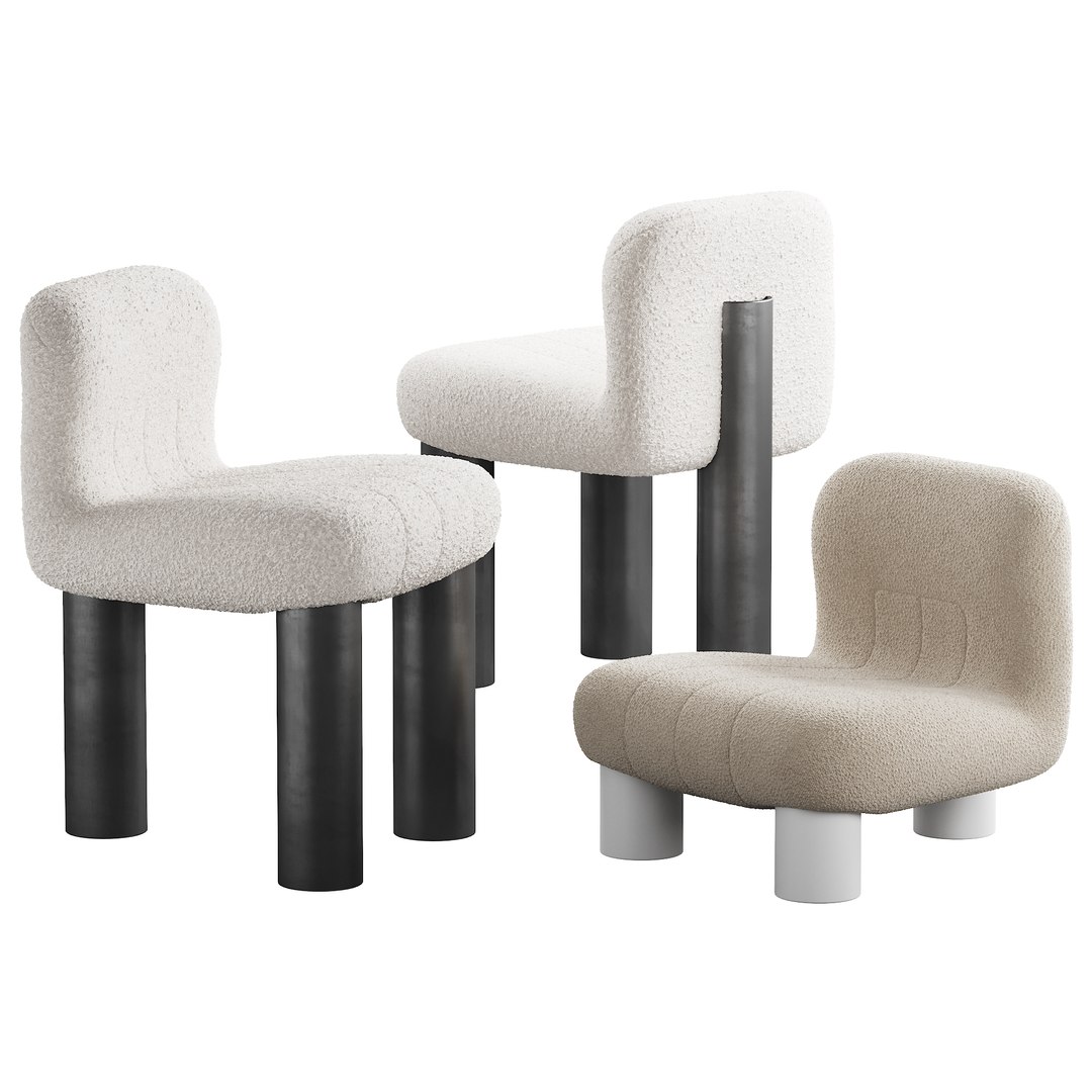 435 Arflex Botolo armchair High and Low lounge chair in 2 colors 3D ...
