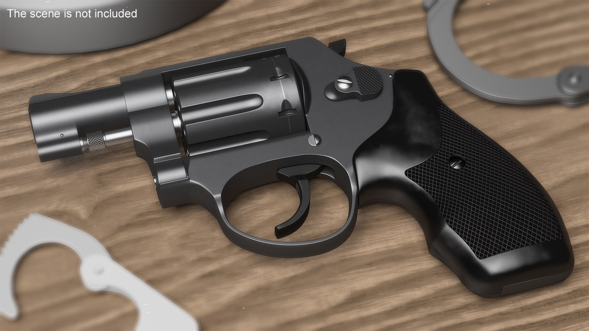 Black Matte Small Revolver 3D Model - TurboSquid 2153029