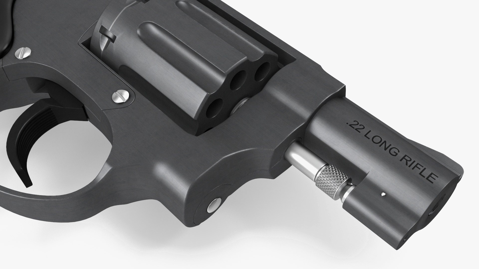 Black Matte Small Revolver 3D Model - TurboSquid 2153029