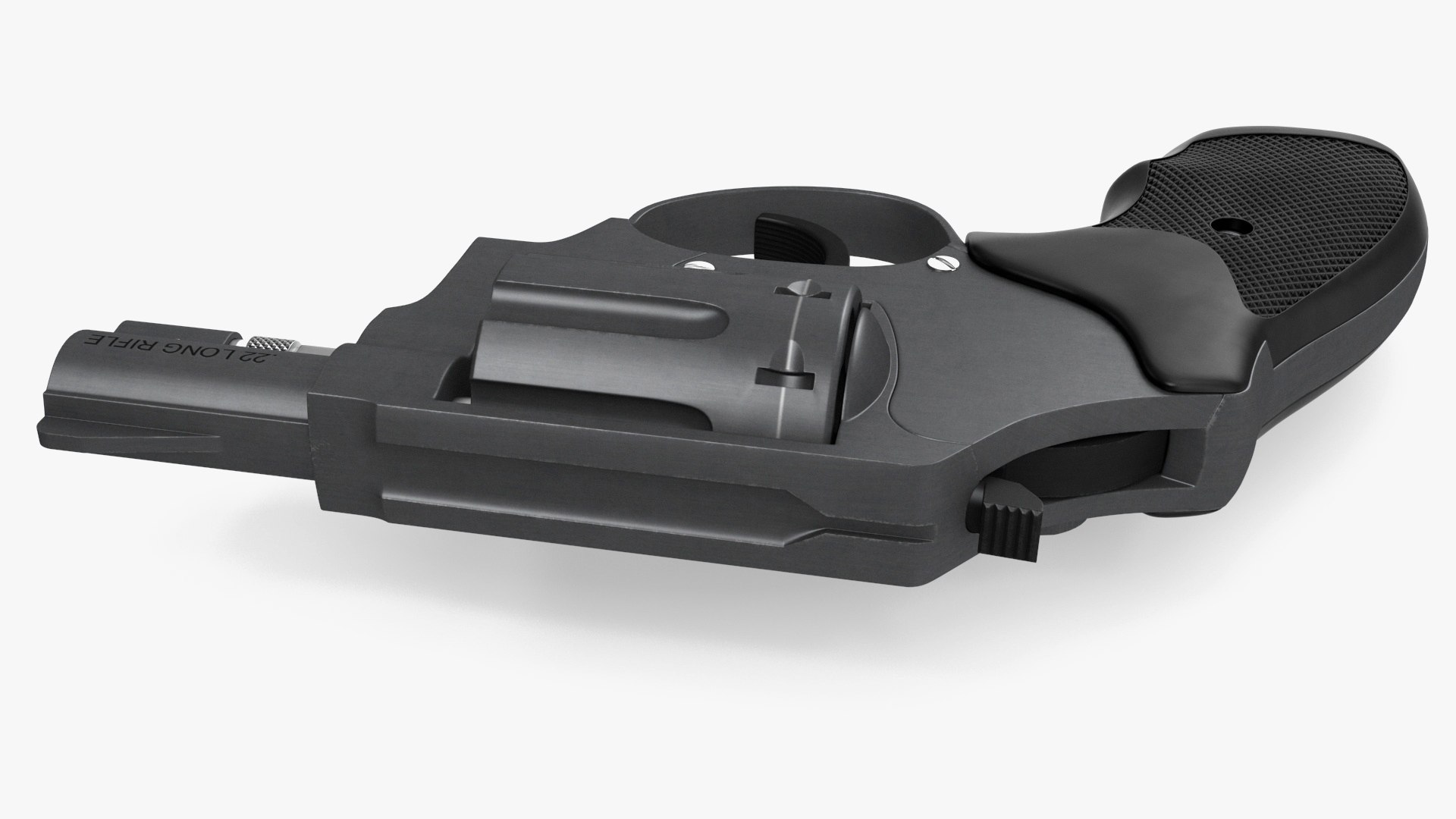 Black Matte Small Revolver 3D Model - TurboSquid 2153029