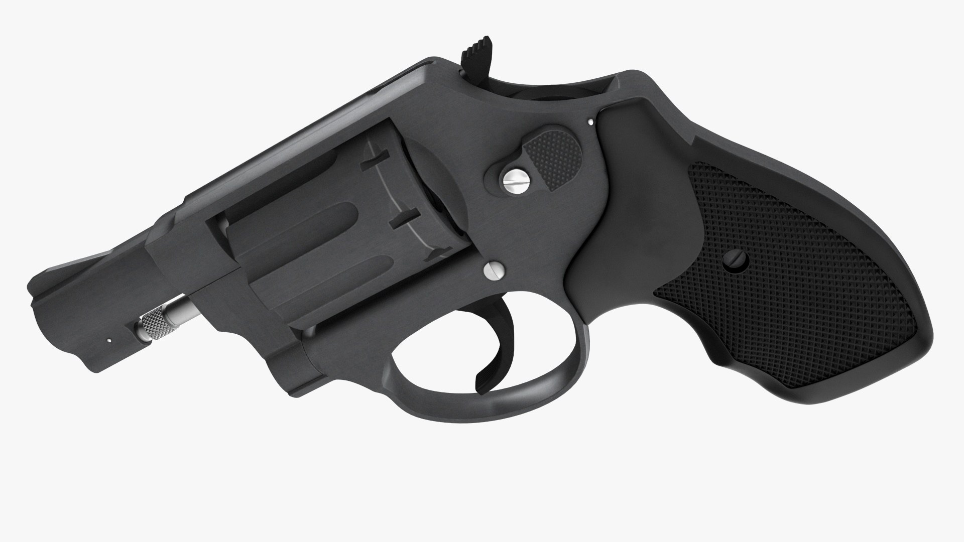 Black Matte Small Revolver 3D Model - TurboSquid 2153029
