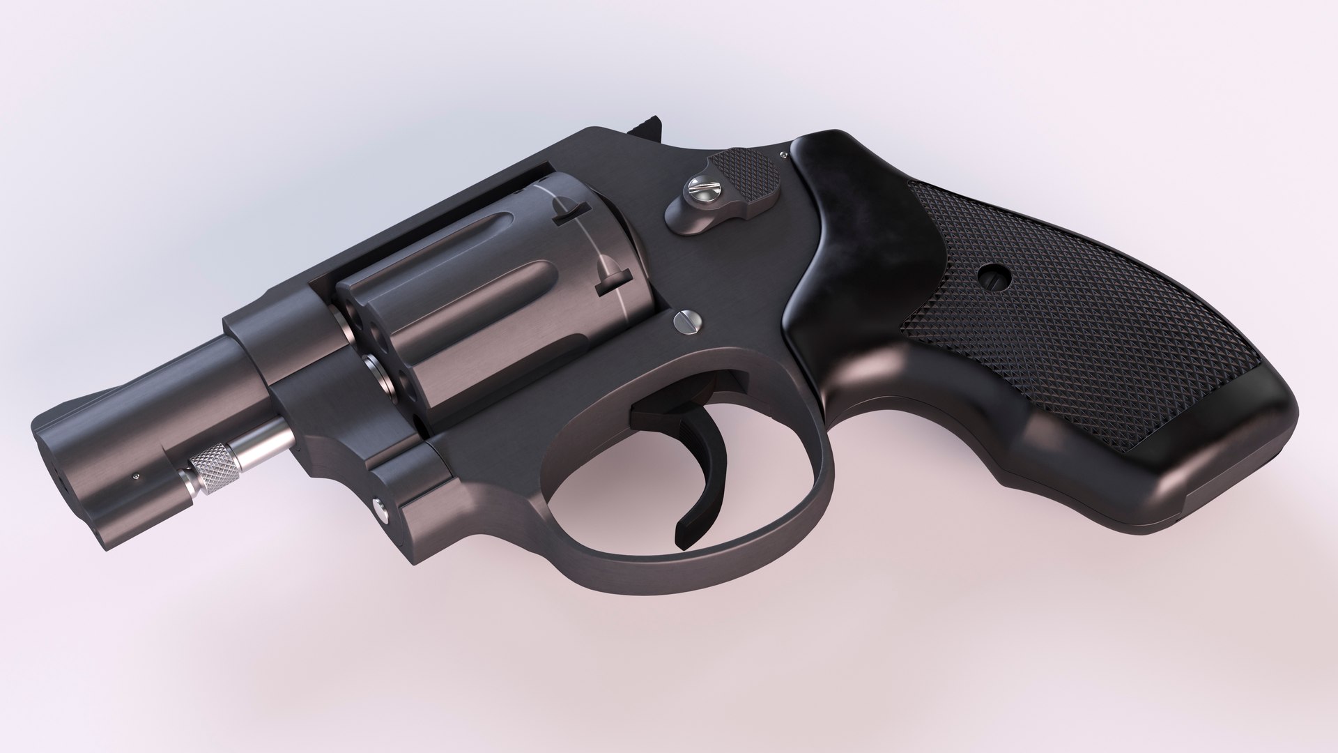 Black Matte Small Revolver 3D Model - TurboSquid 2153029