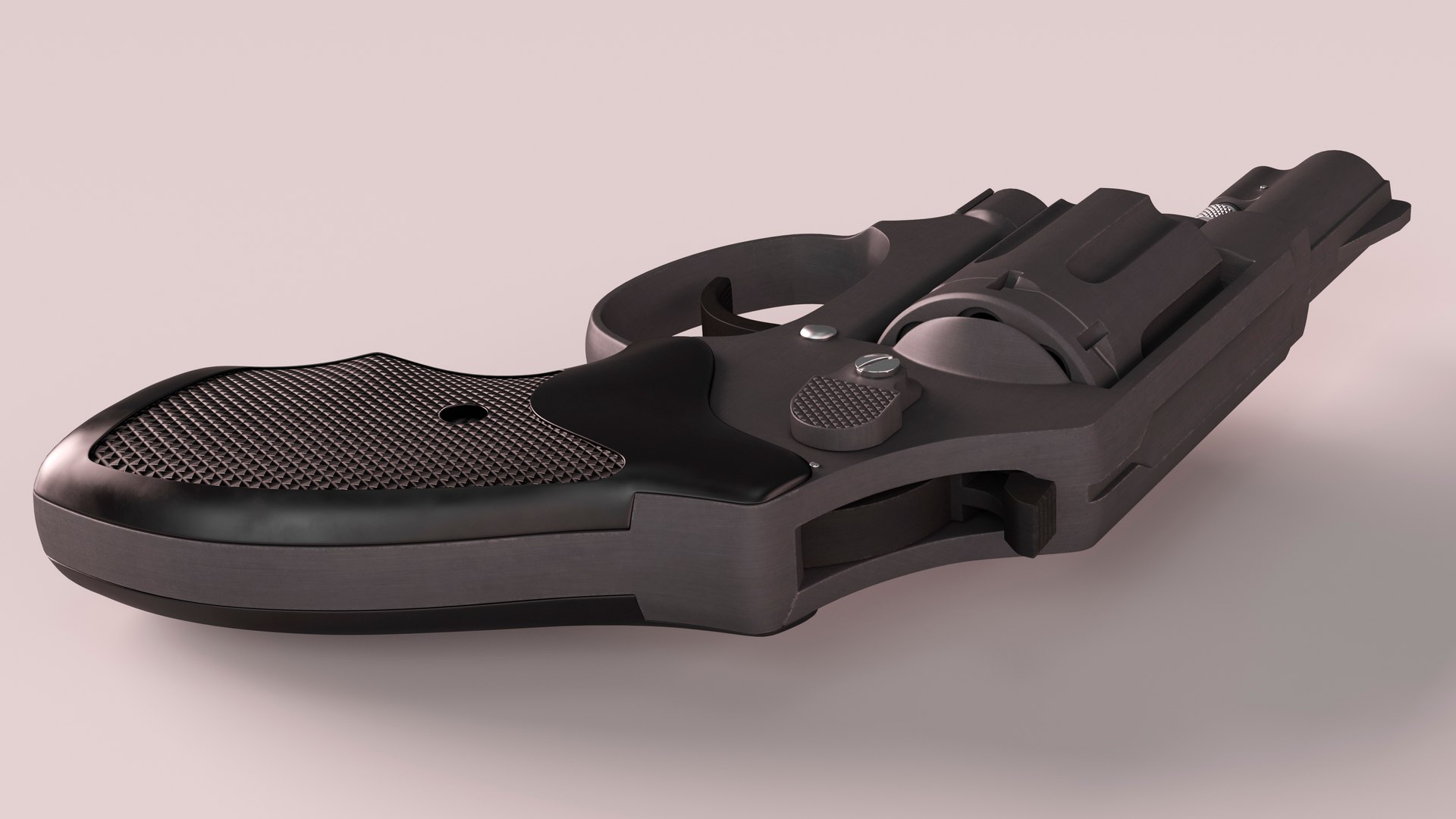 Black Matte Small Revolver 3D Model - TurboSquid 2153029