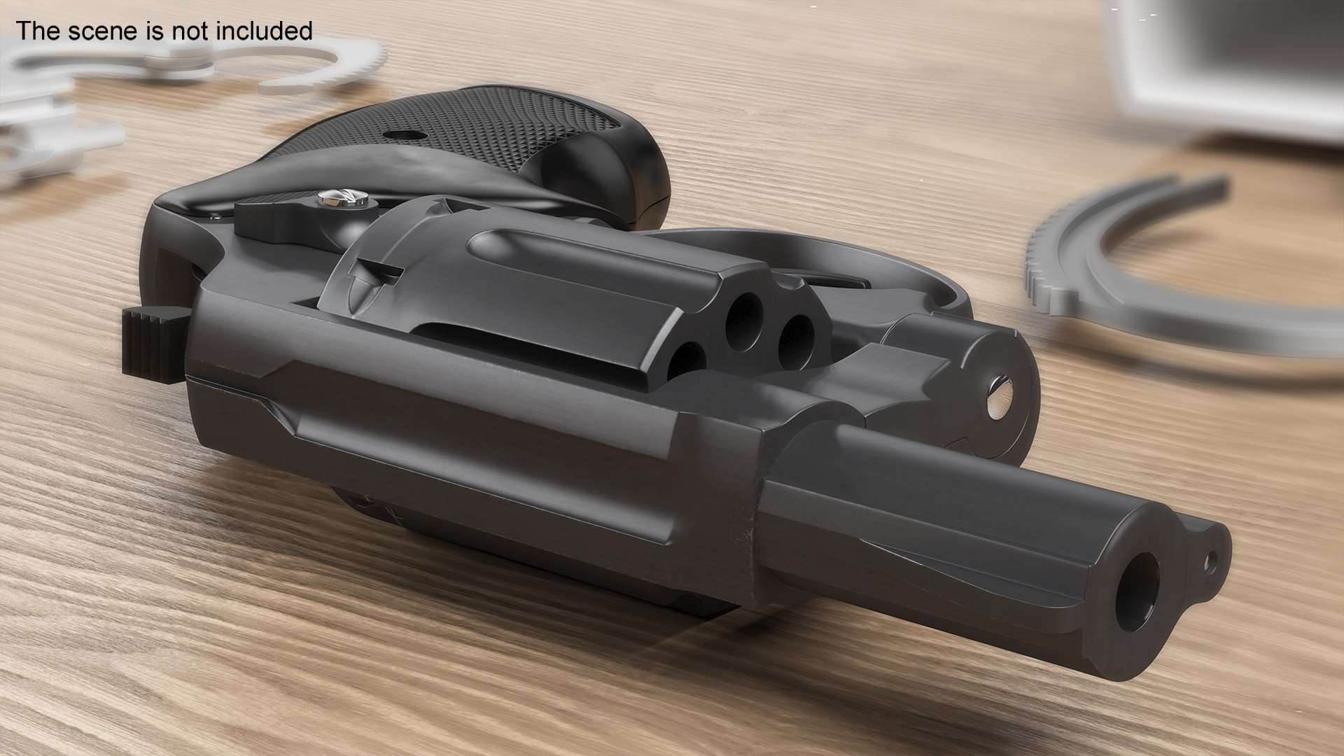 Black Matte Small Revolver 3D Model - TurboSquid 2153029