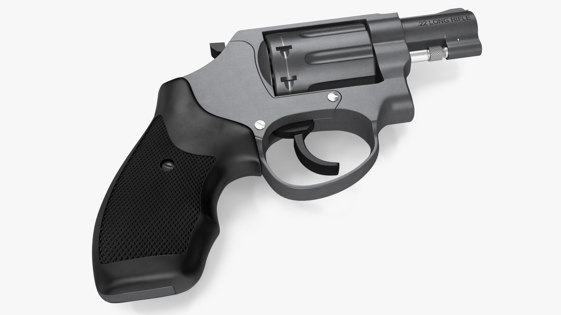 Black Matte Small Revolver 3D Model - TurboSquid 2153029