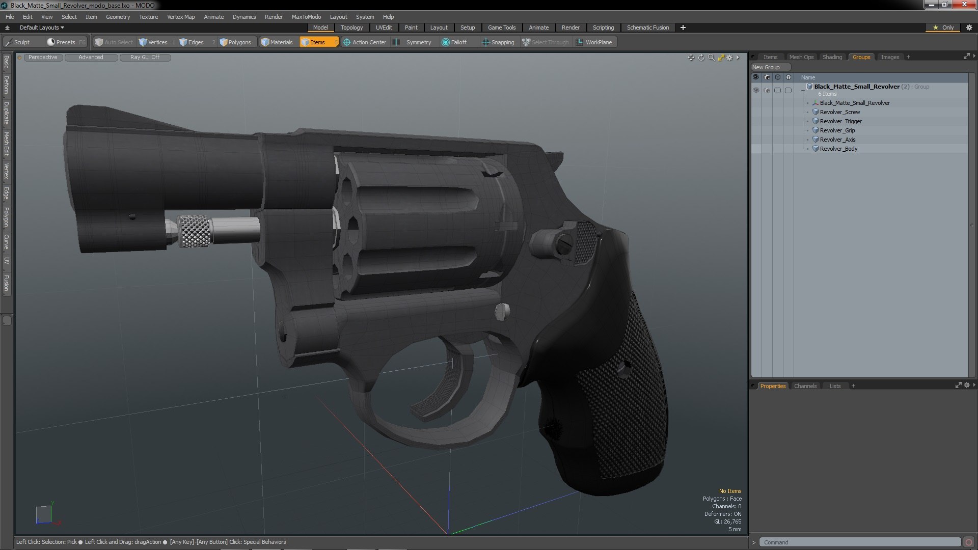 Black Matte Small Revolver 3D Model - TurboSquid 2153029