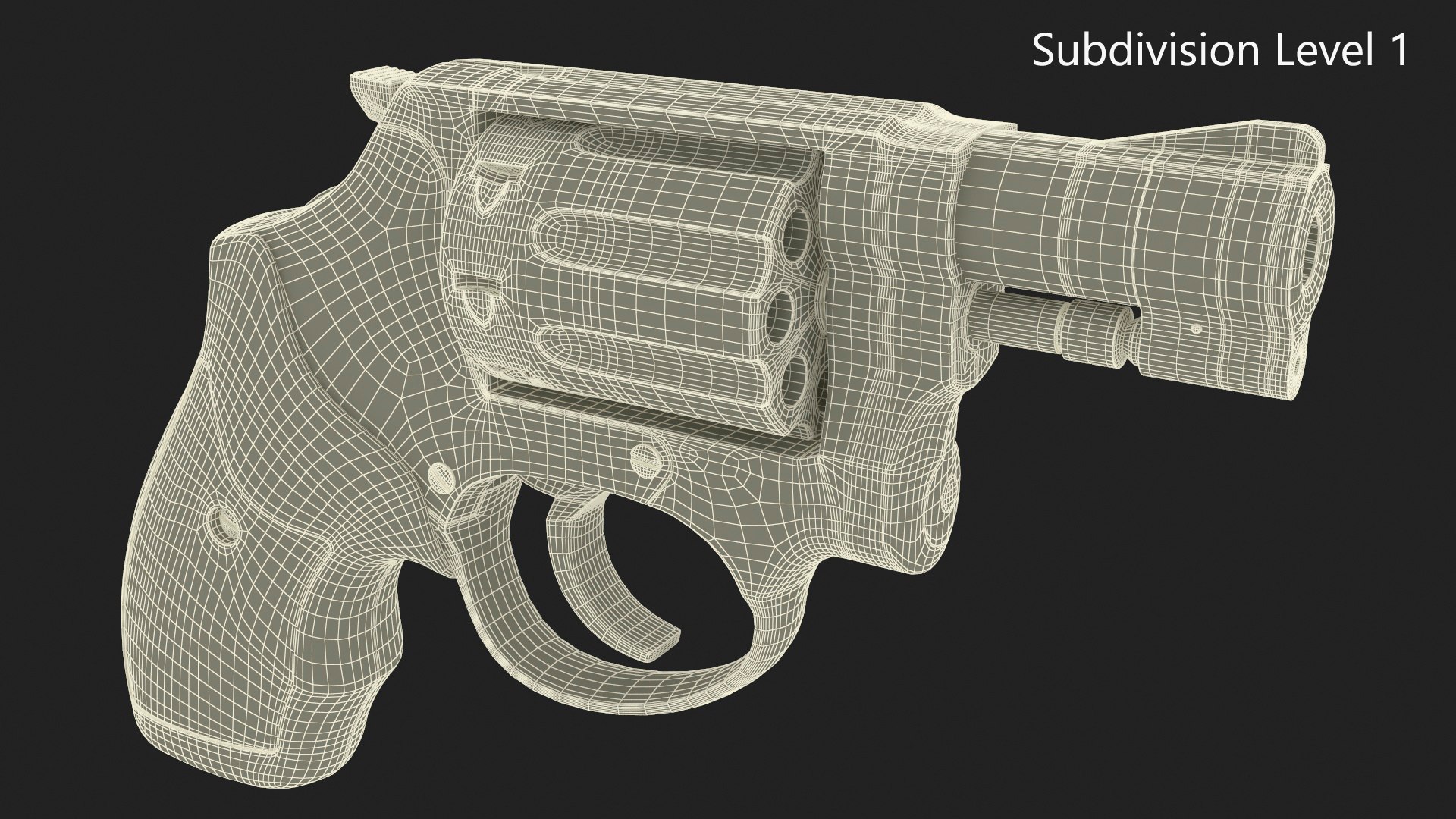 Black Matte Small Revolver 3D Model - TurboSquid 2153029