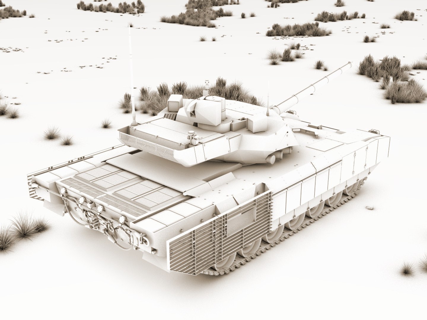 Rigged Tank T-14 Armata 3d Obj