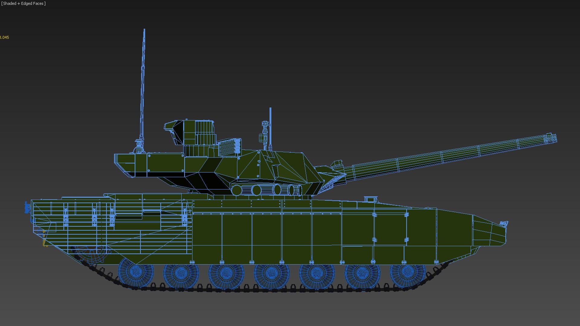 rigged tank t-14 armata 3d obj