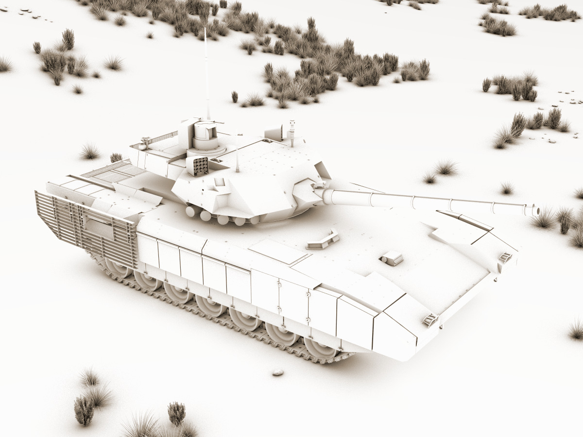 rigged tank t-14 armata 3d obj