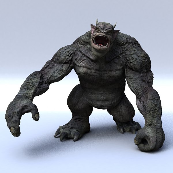 3d model troll rigged
