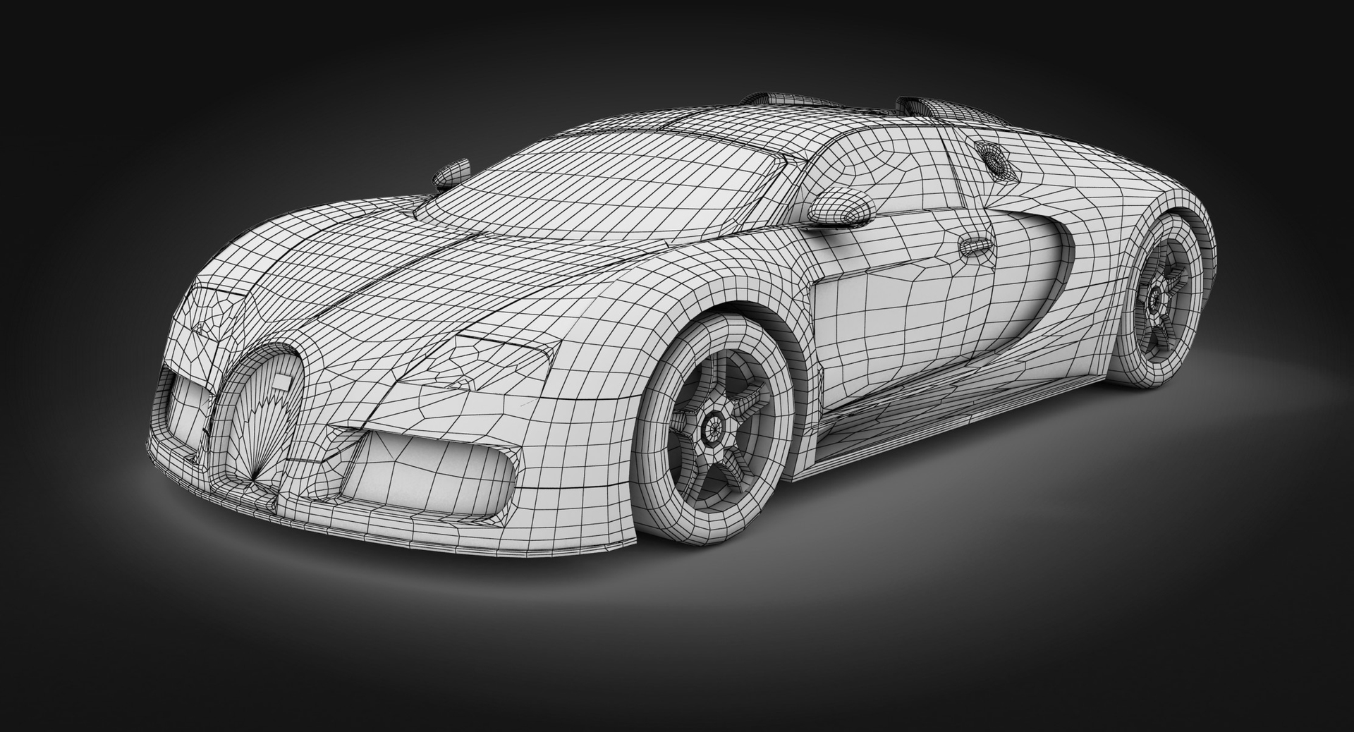 mid-poly bugatti veyron 16 3ds