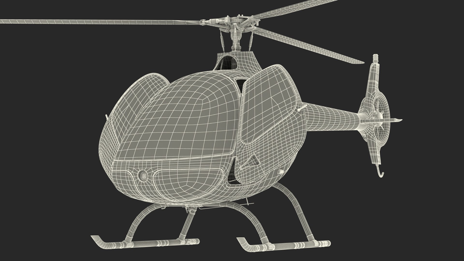 Helicopter Guimbal Cabri G2 3d Max