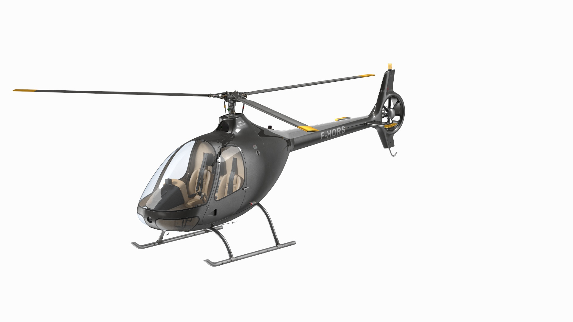 Helicopter Guimbal Cabri G2 3d Max