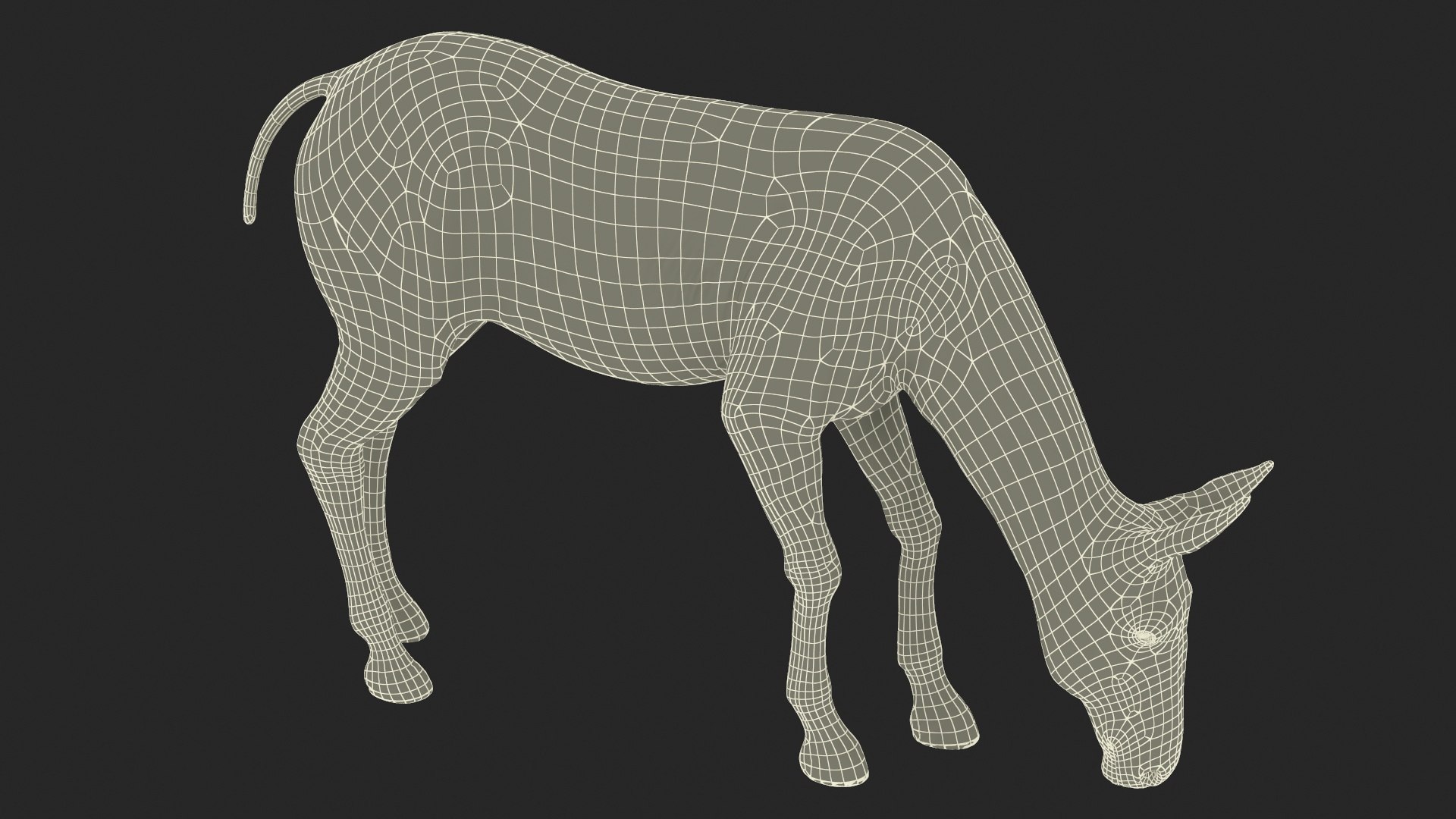 3D Eating Bay Mule Model - TurboSquid 2279912
