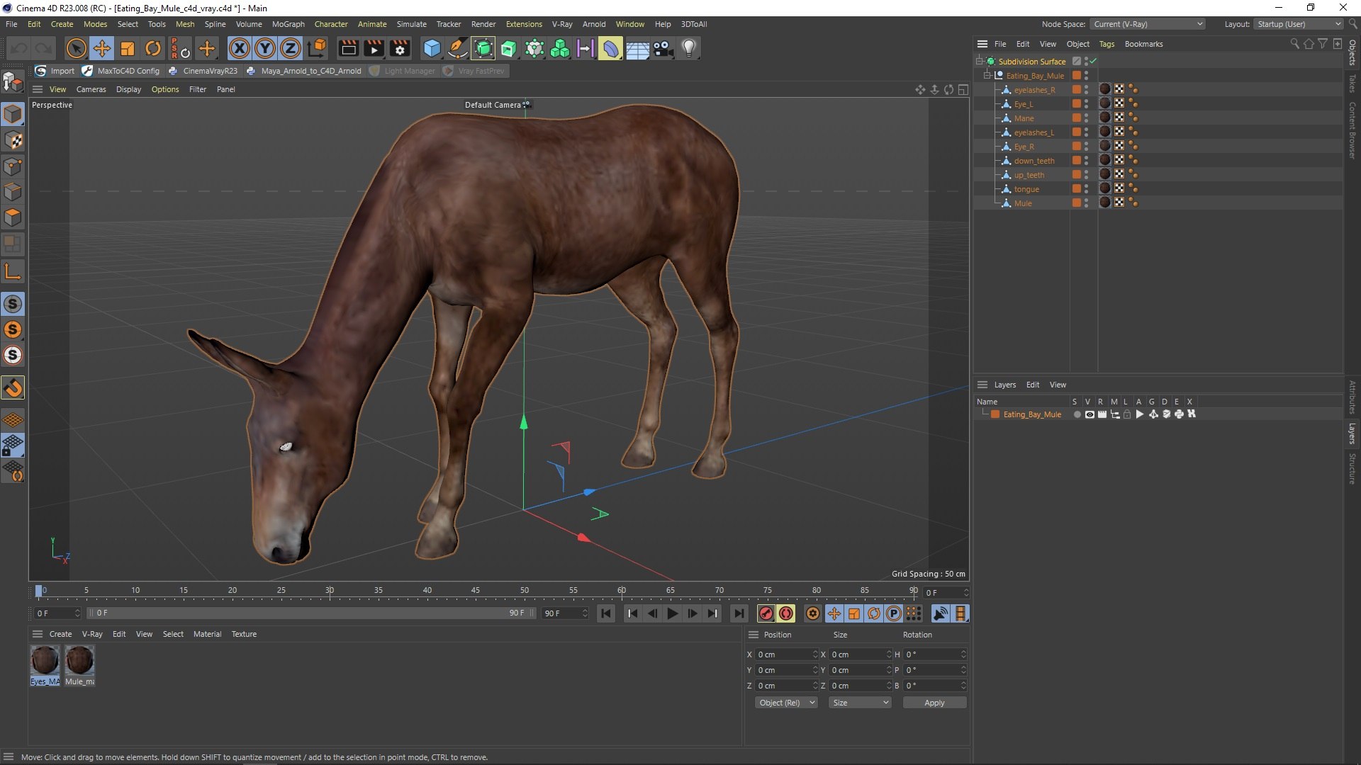 3D Eating Bay Mule Model - TurboSquid 2279912