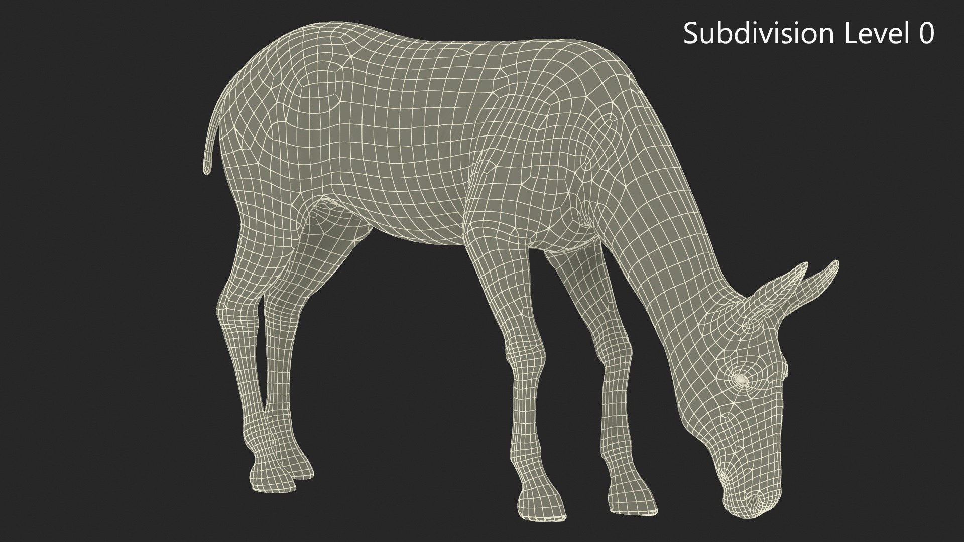 3D Eating Bay Mule Model - TurboSquid 2279912