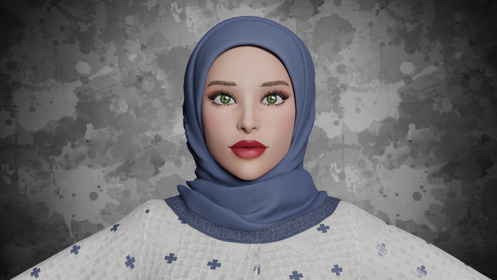 Sara - Muslim Girl with Hijab Low-poly 3D - TurboSquid 2180001
