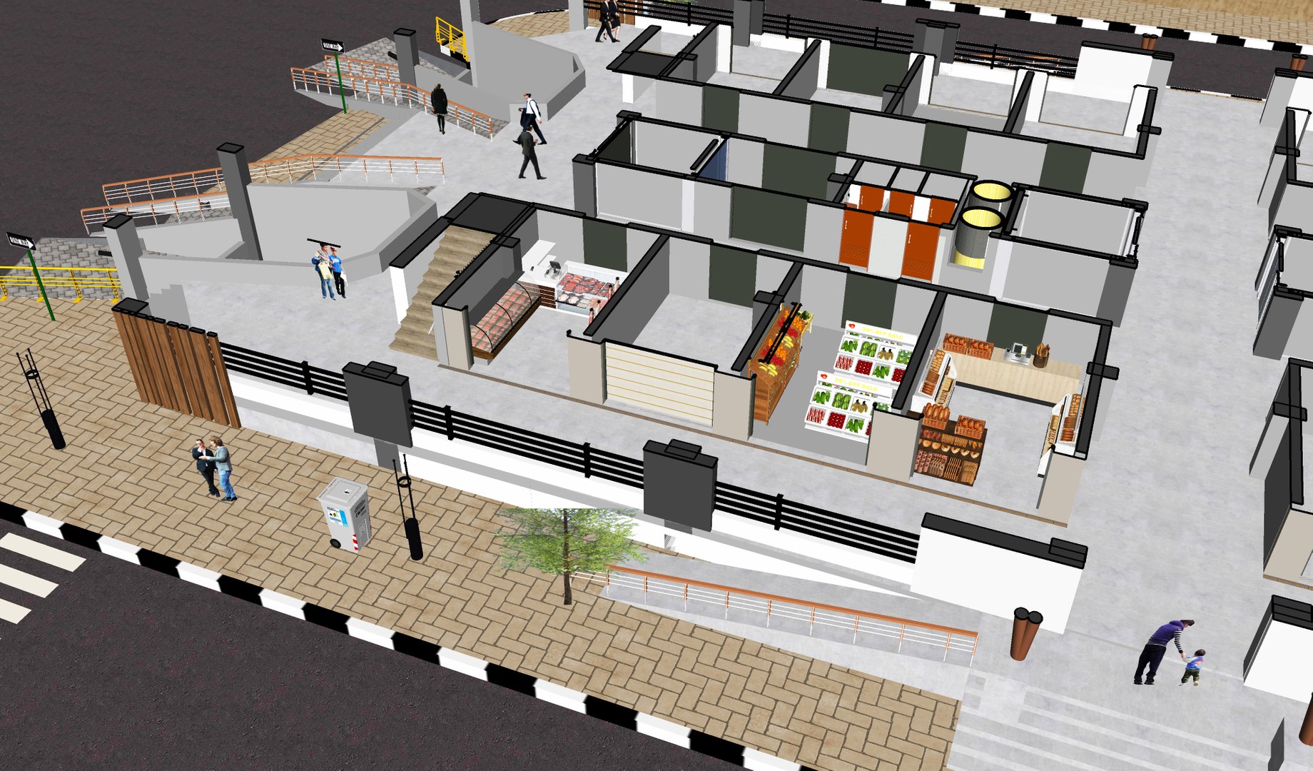 3D Small Mall - TurboSquid 2083743