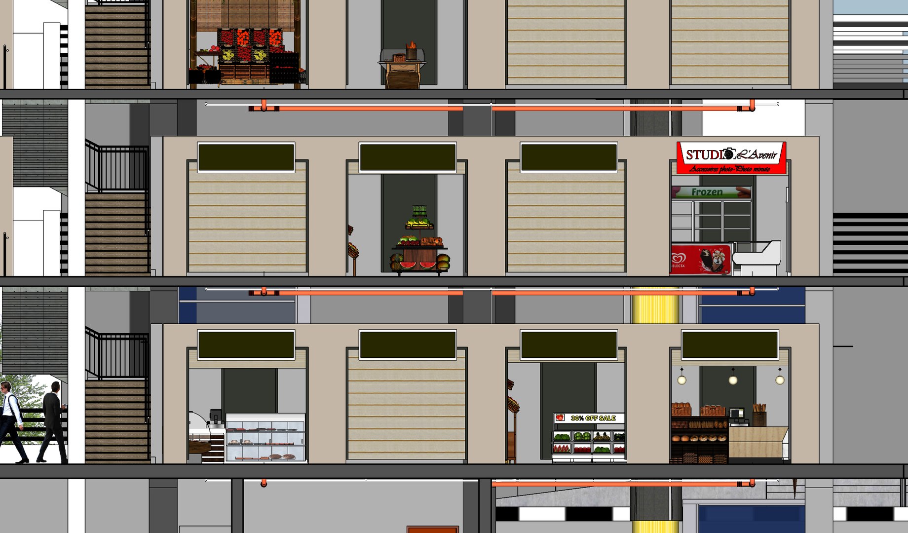 3D Small Mall - TurboSquid 2083743