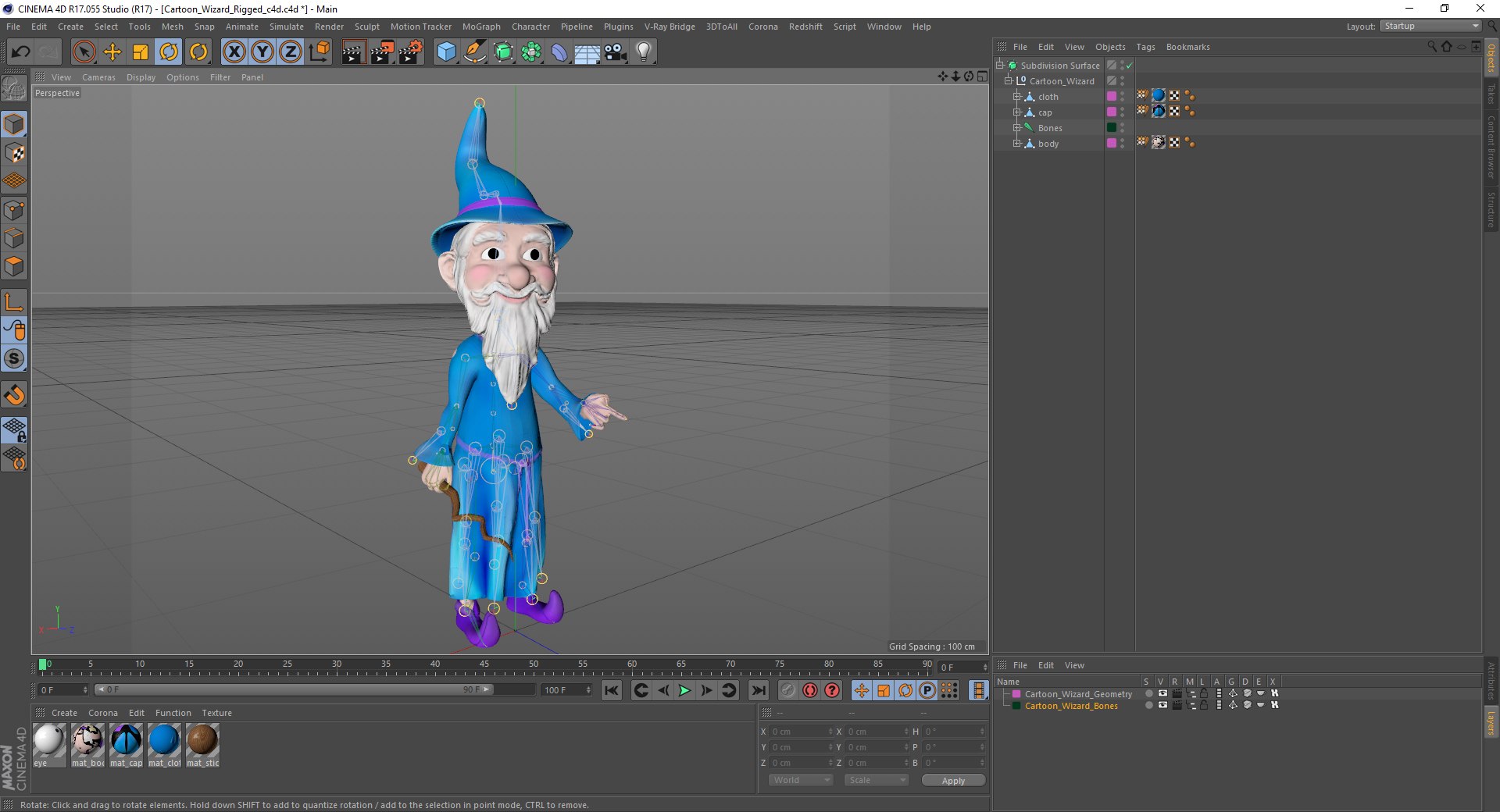 Cartoon wizard rigged 3D model - TurboSquid 1494150