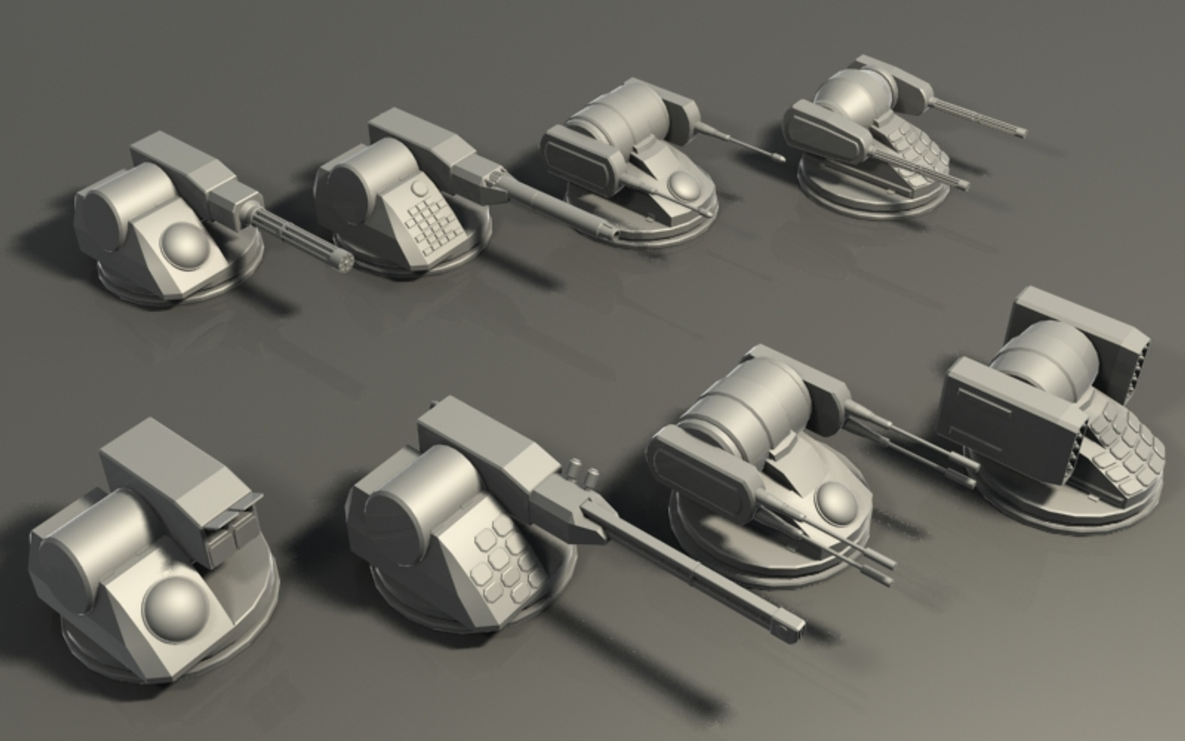 3d 8 sci-fi turrets
