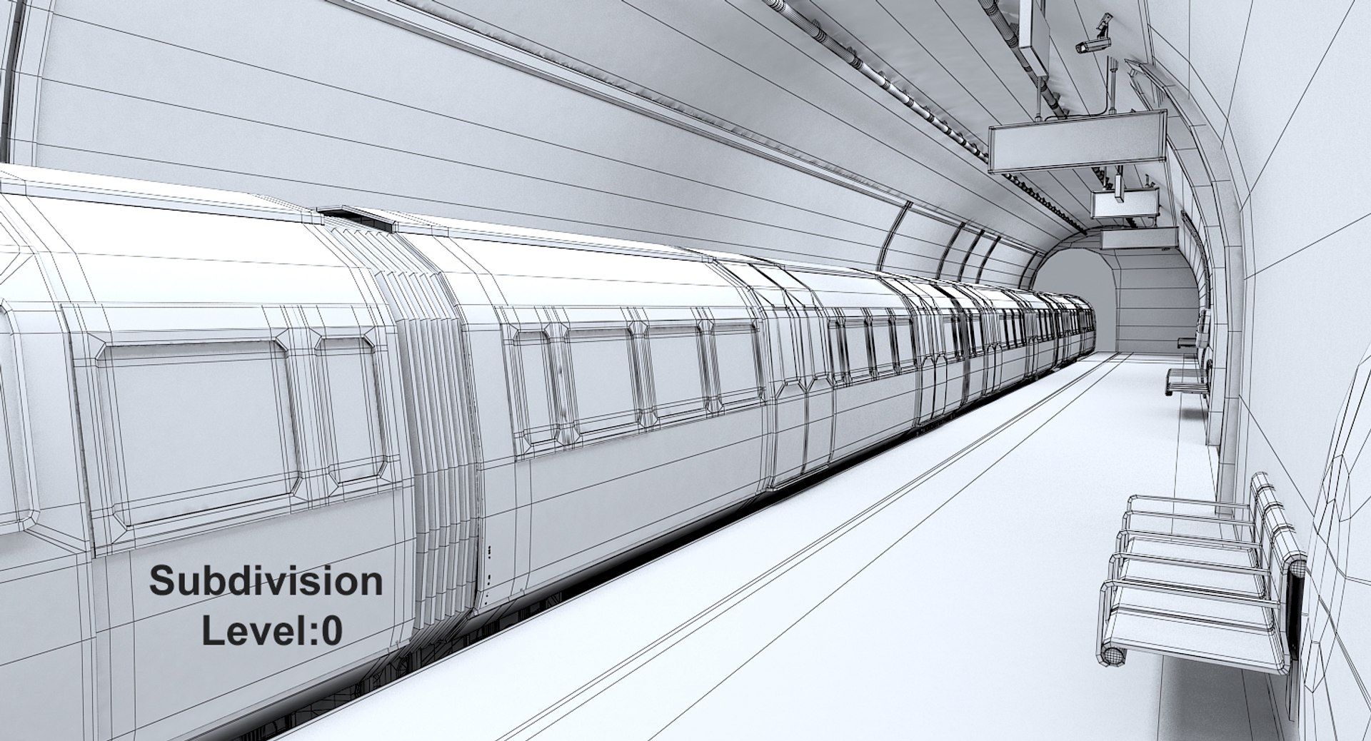 Scene Underground Tube Station Train Model - TurboSquid 1247578