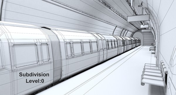 Scene underground tube station train model - TurboSquid 1247578