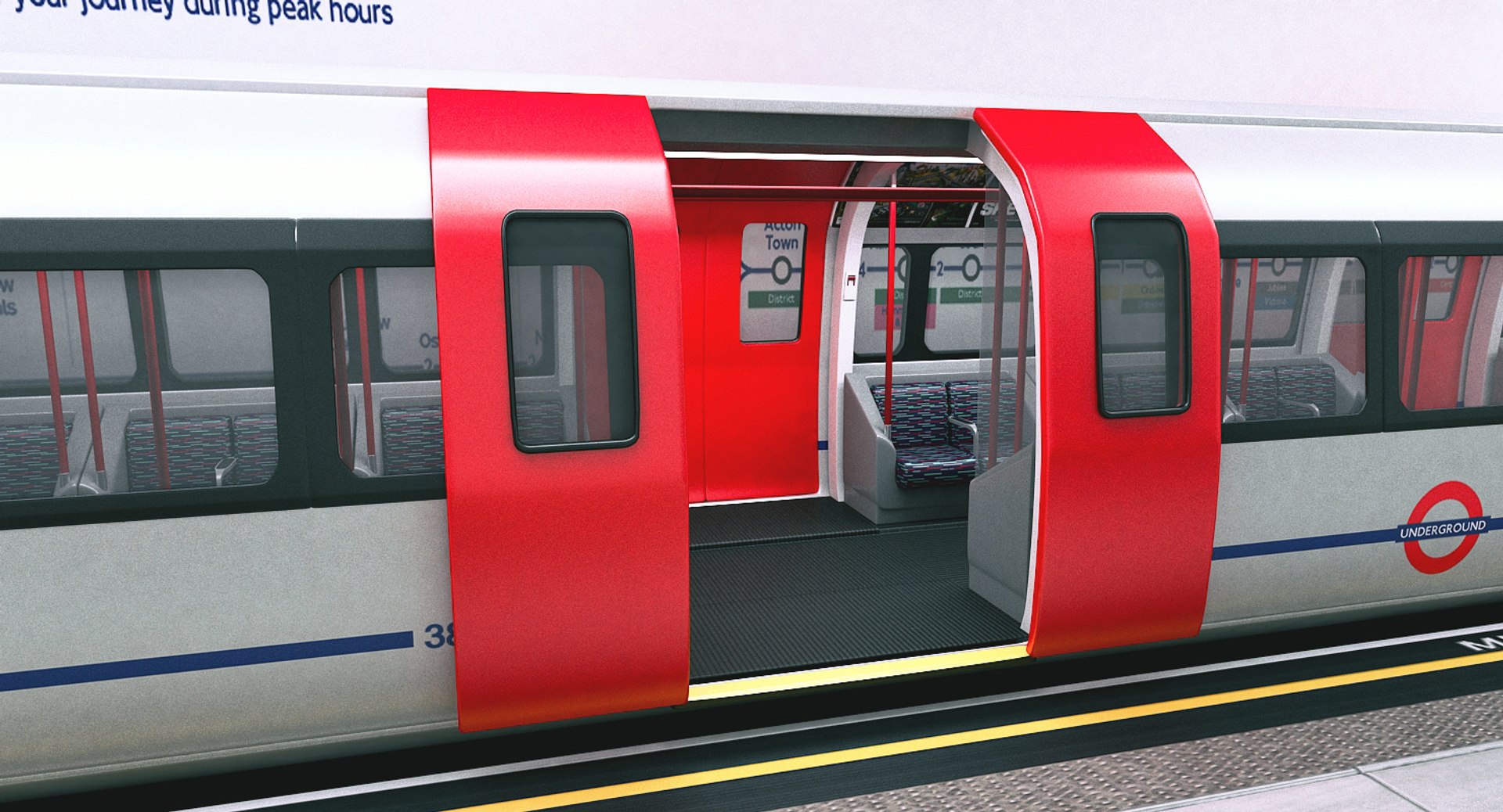 Scene Underground Tube Station Train Model - TurboSquid 1247578