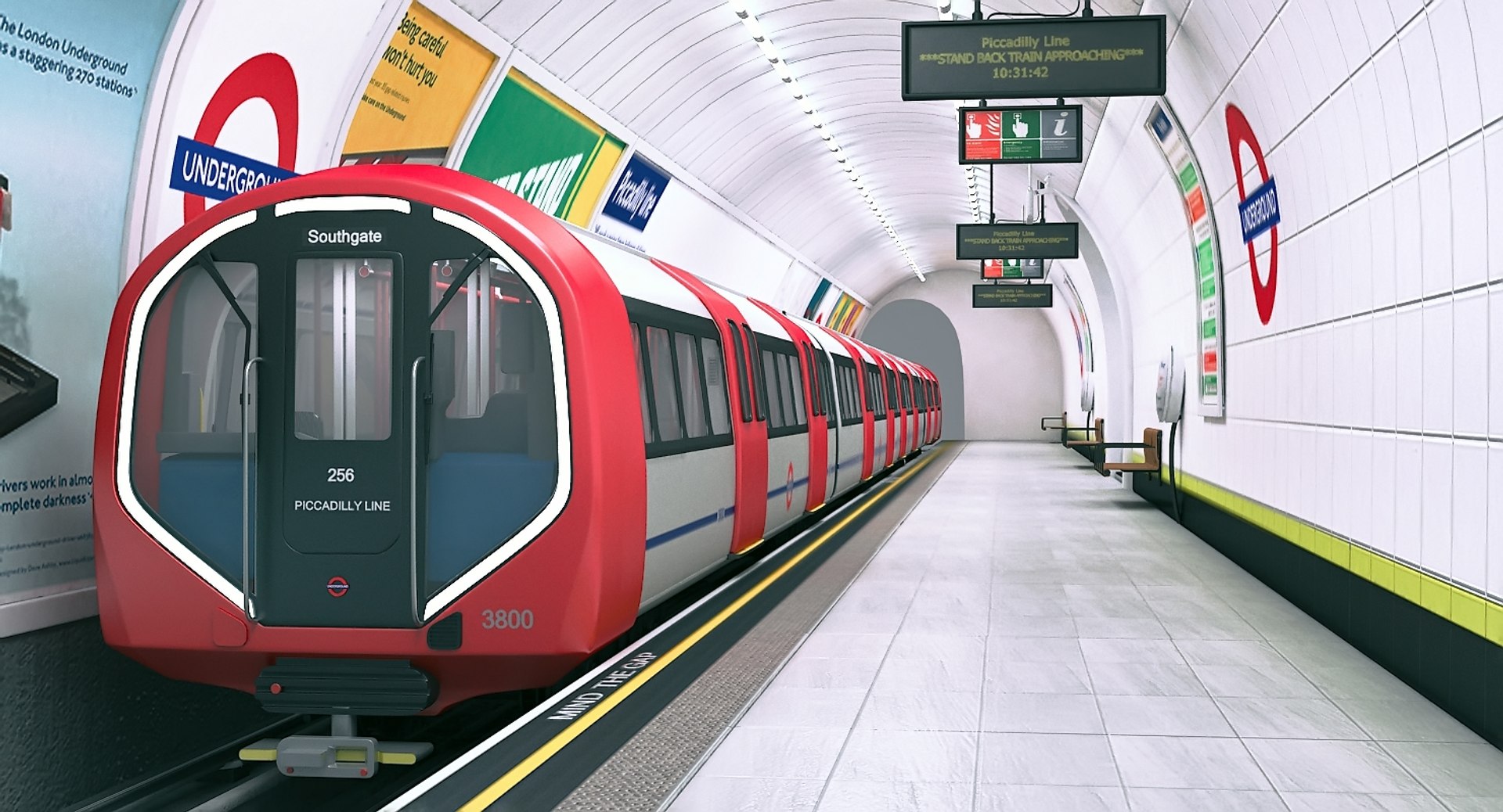 Scene Underground Tube Station Train Model - TurboSquid 1247578