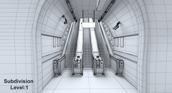 Scene underground tube station train model - TurboSquid 1247578