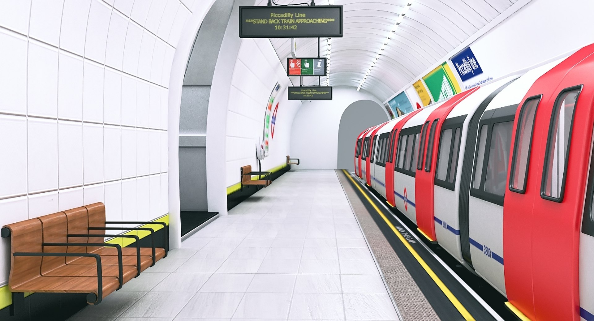 Scene Underground Tube Station Train Model - TurboSquid 1247578