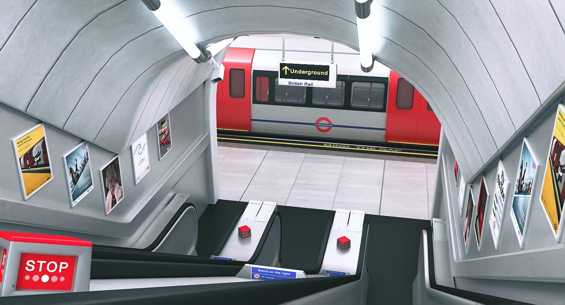Scene Underground Tube Station Train Model - TurboSquid 1247578