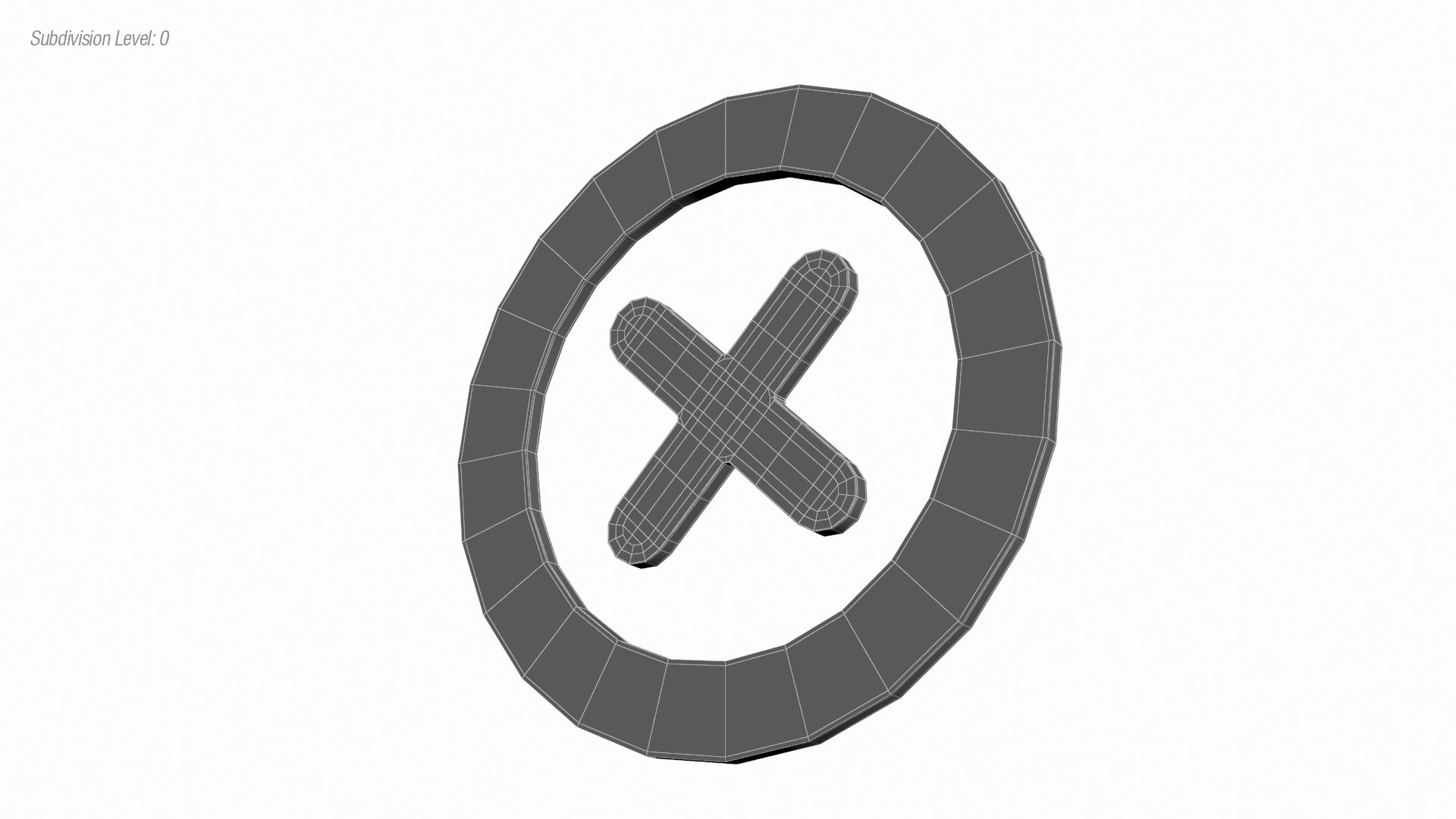 Cross mark symbol icon 3D model - TurboSquid 1570080