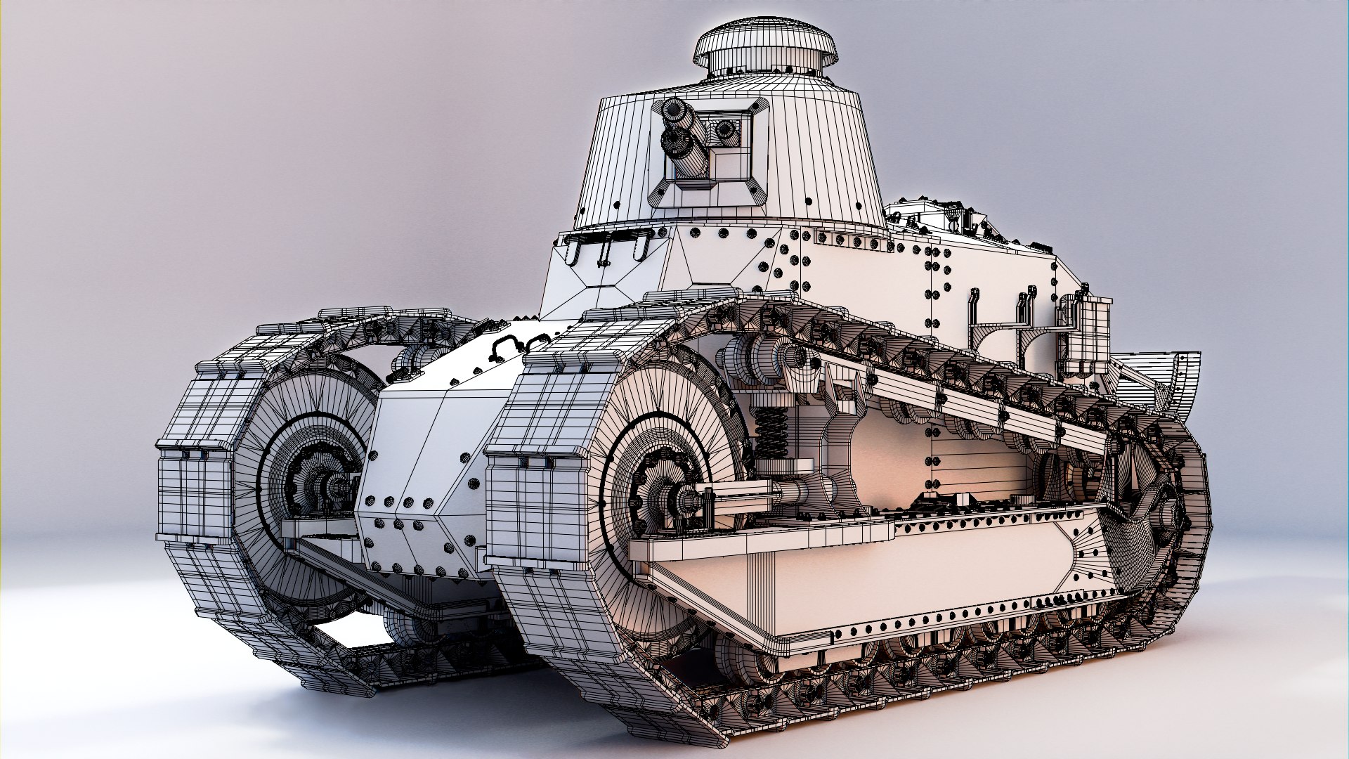 3D Renault FT-17 - WW1 French Light Tank - TurboSquid 2213494