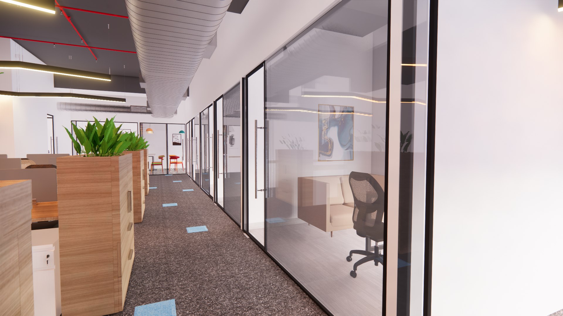 3D Office Interior Model - TurboSquid 2238241