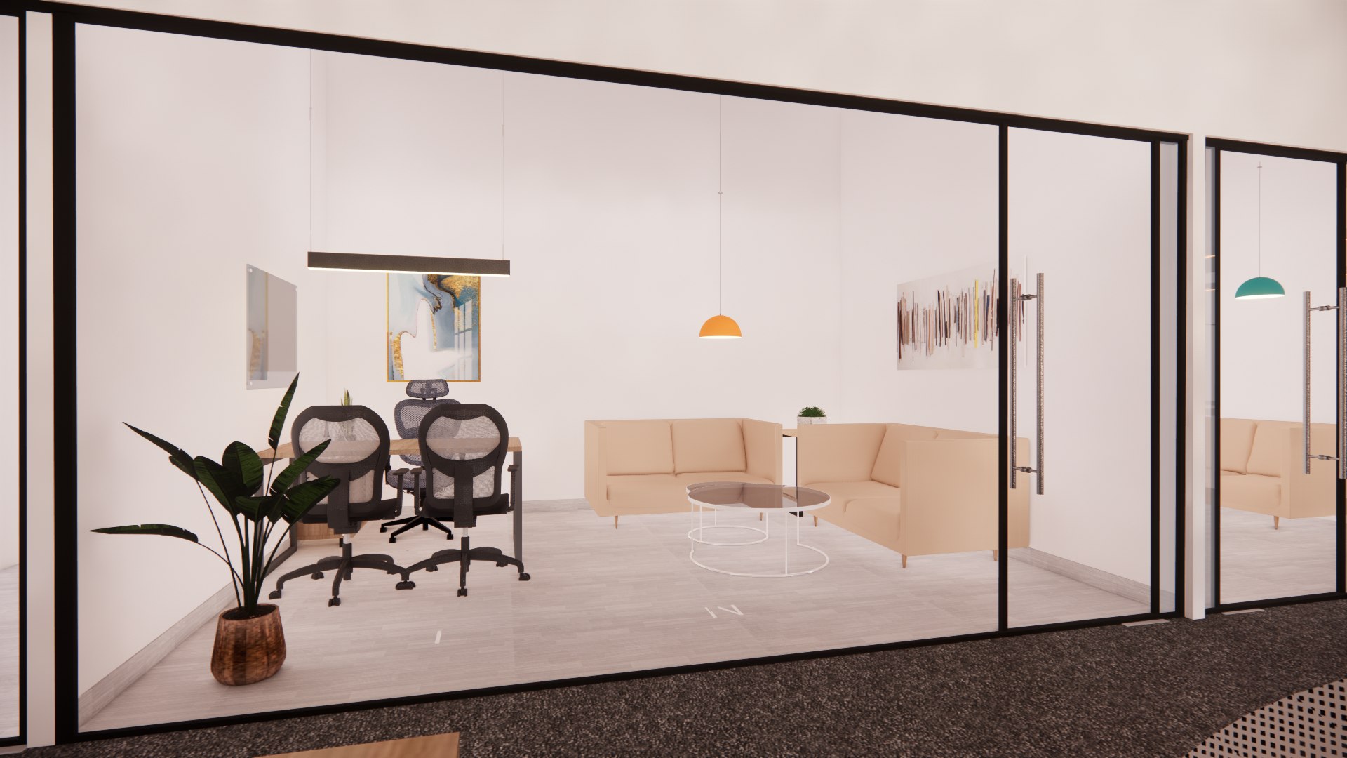 3D Office Interior Model - TurboSquid 2238241